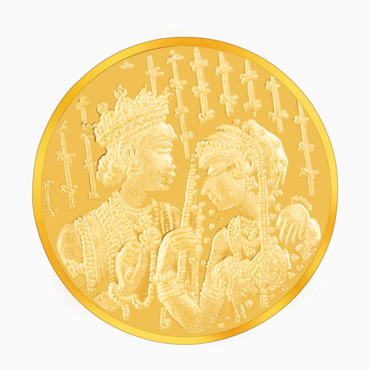 10Gm Raja Rani Embossed Coin