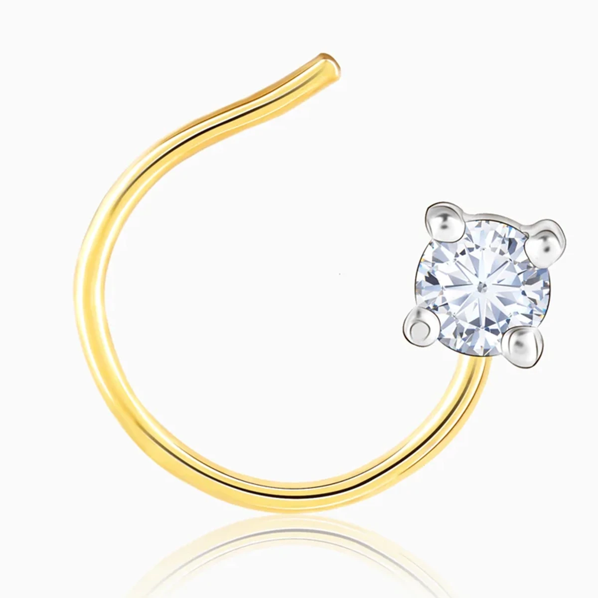 Gold Solitaire Diamond Nose Pin