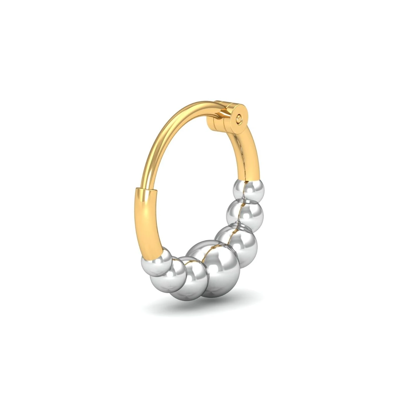 Dual Tone Gold Beads Nose Ring