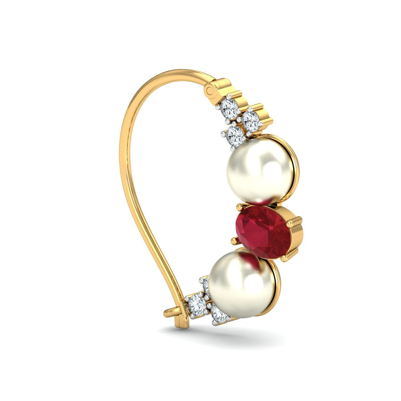 Red Ivory Diamond Nath