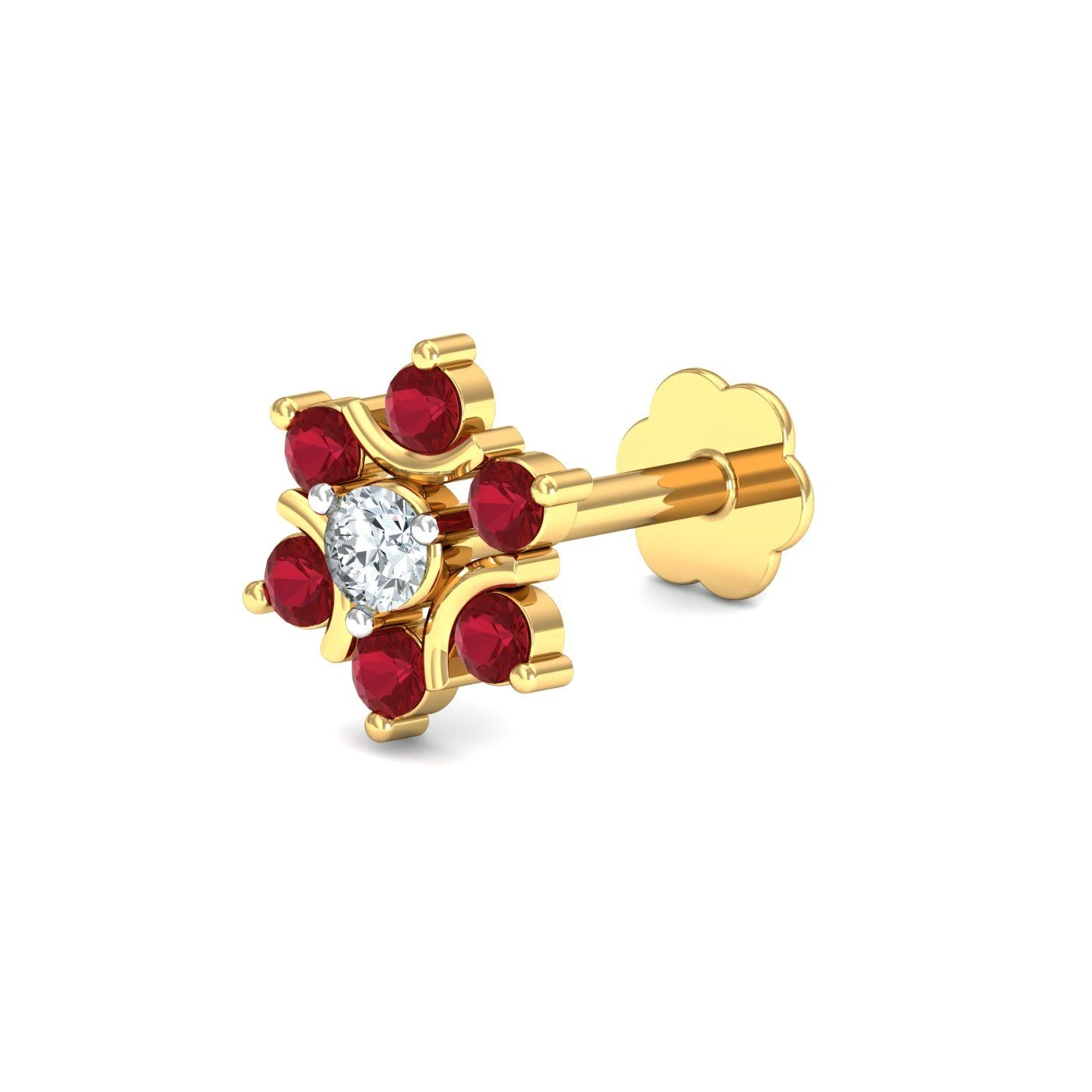 18KT Gold & Ruby Nose Stud