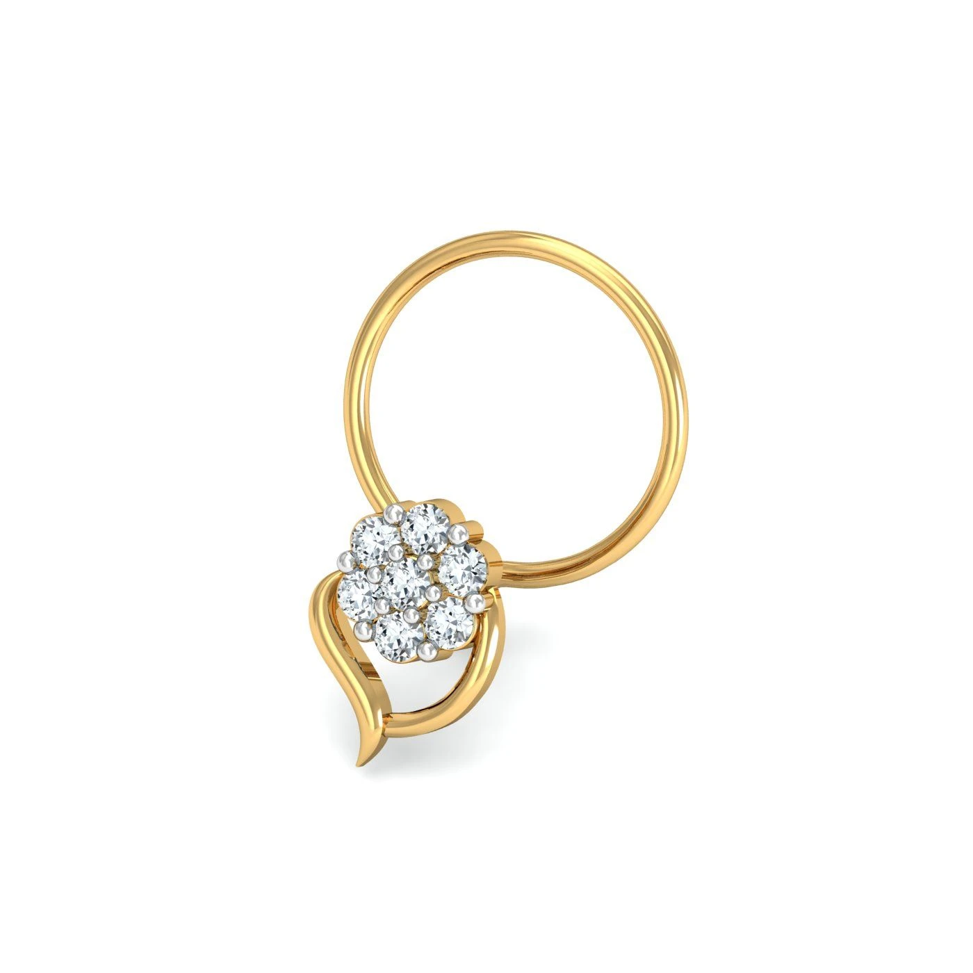 Yellow Gold Rima Cluster Nose Pin