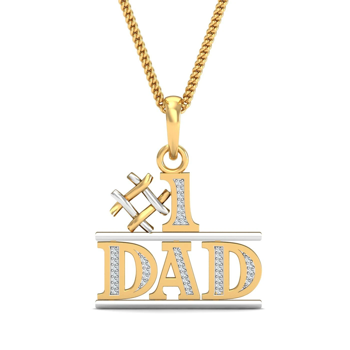 Yellow Gold No.1 Dad Pendant