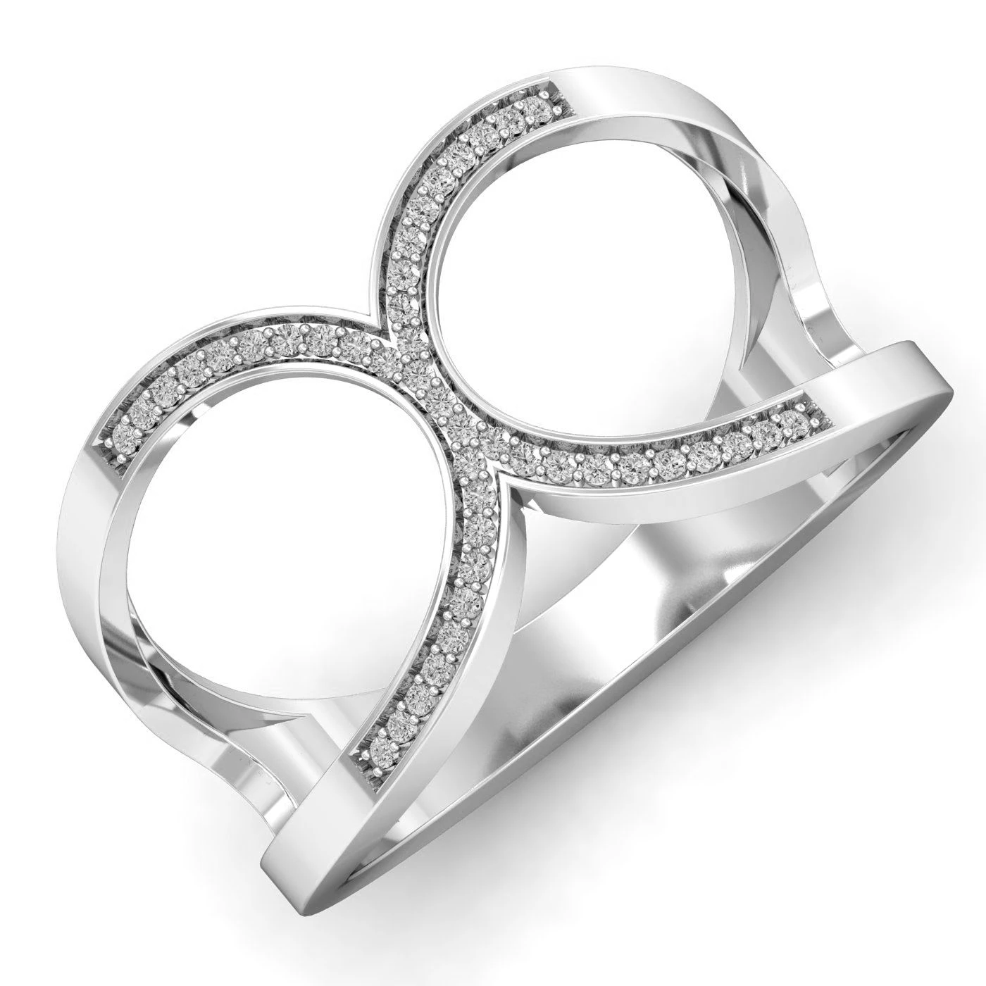 White Gold Tandem Ring