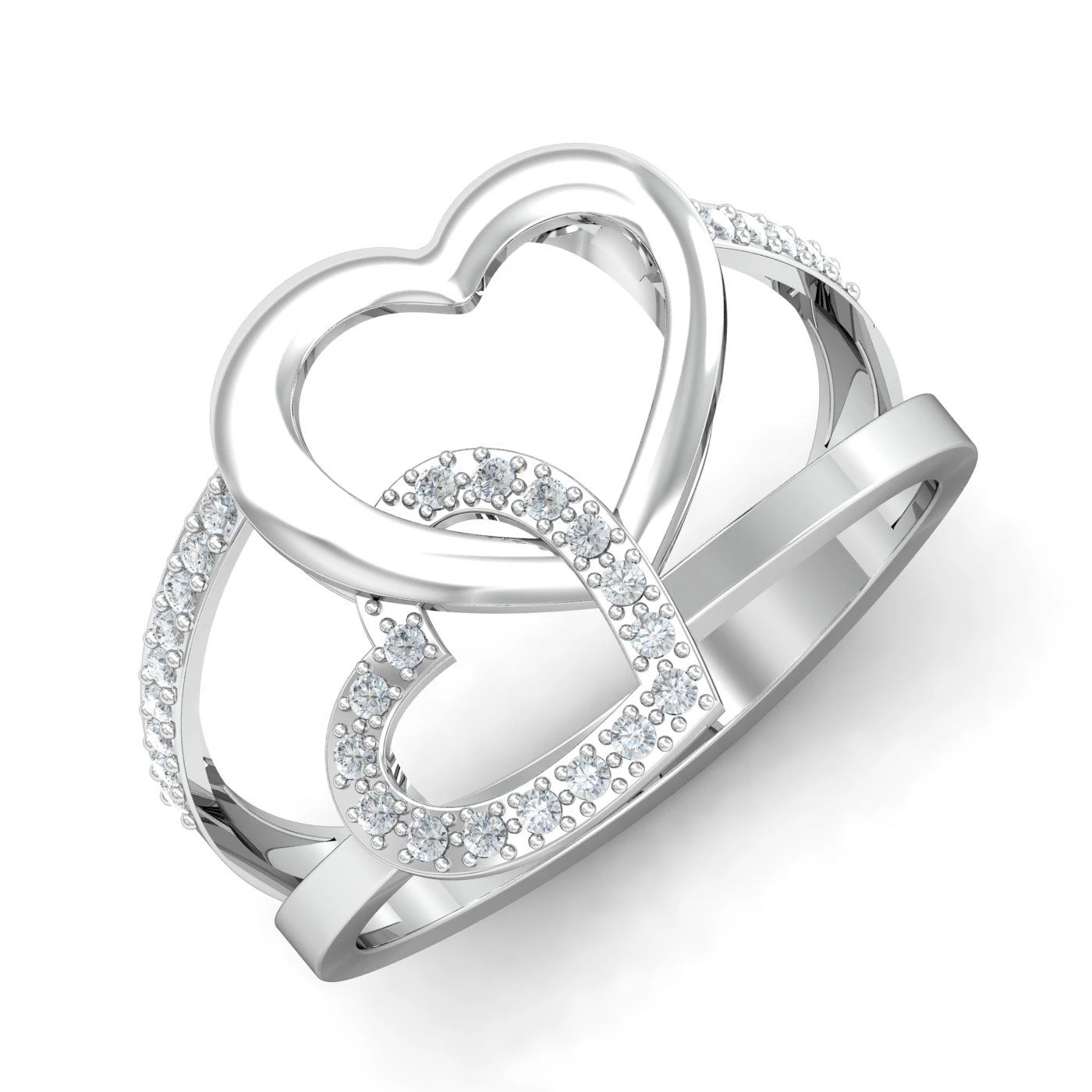 White Gold Interlocked Love Ring