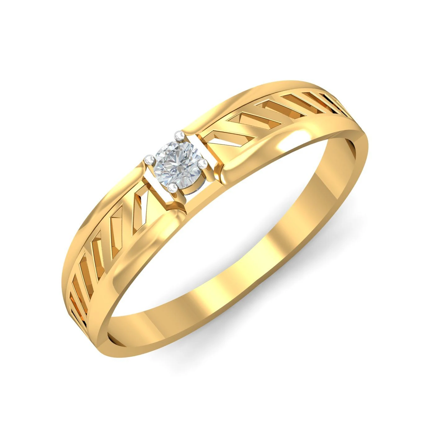 Yellow Gold Daniel Solitaire Men's Ring