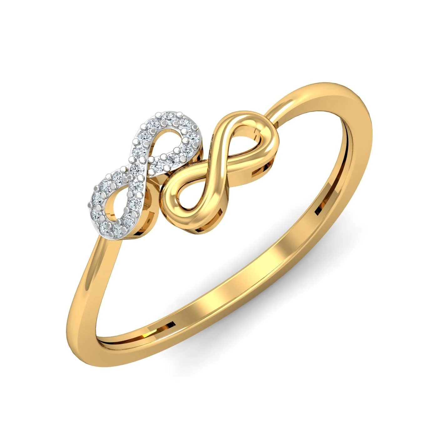 18KT Gold & Diamond Infinity Loops Ring