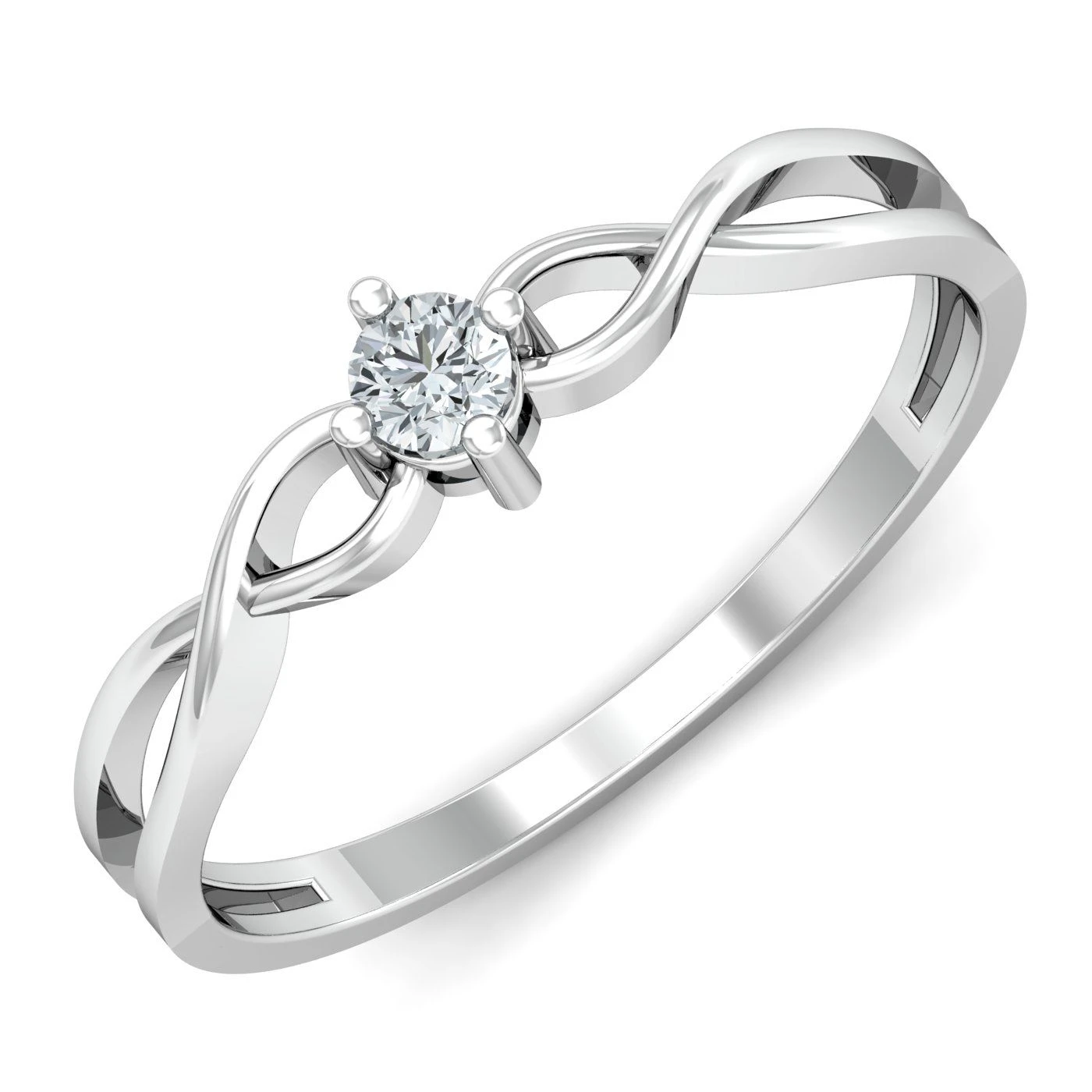 White Gold Eccentric Valentine Ring