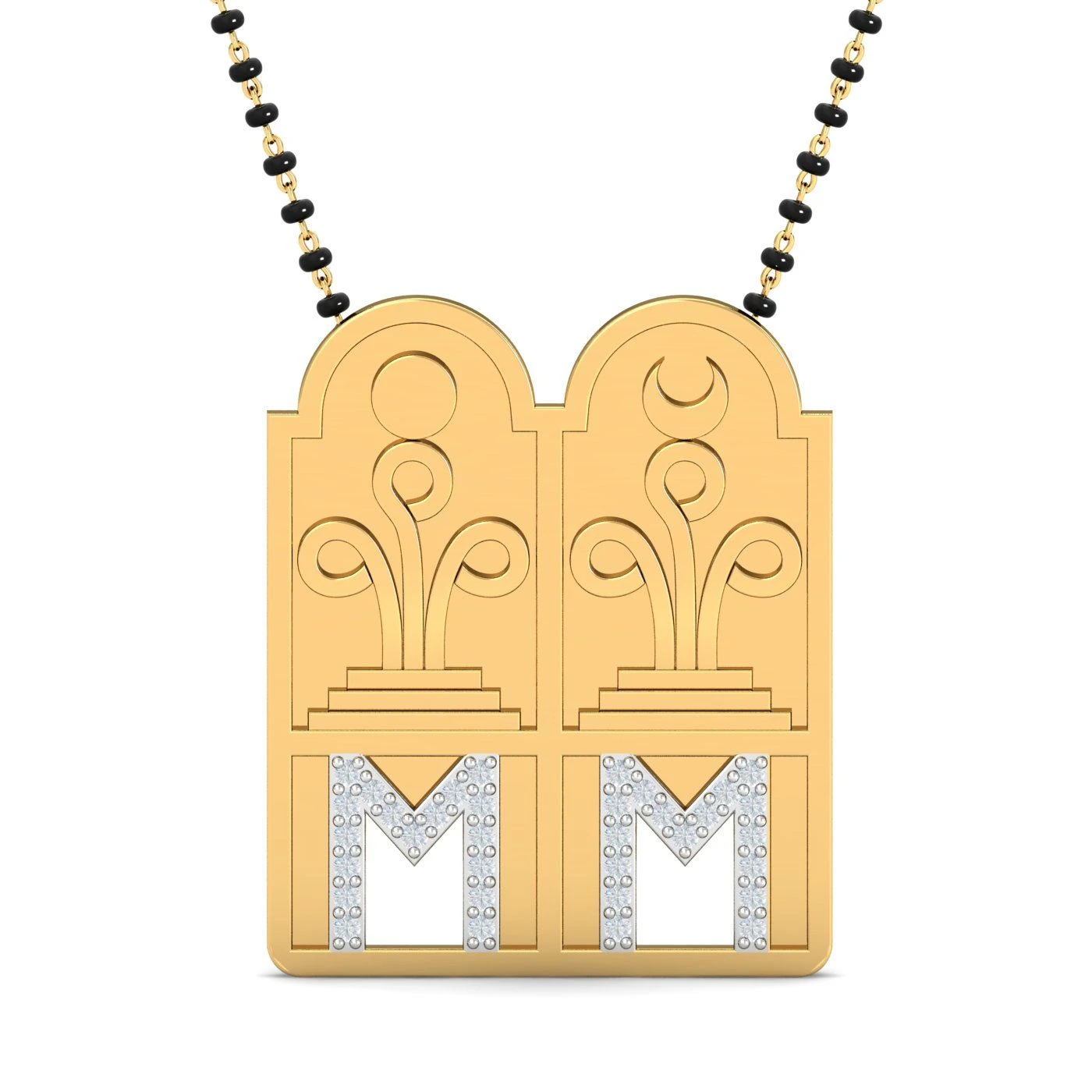 Yellow Gold Tulsi Sun Moon Thali