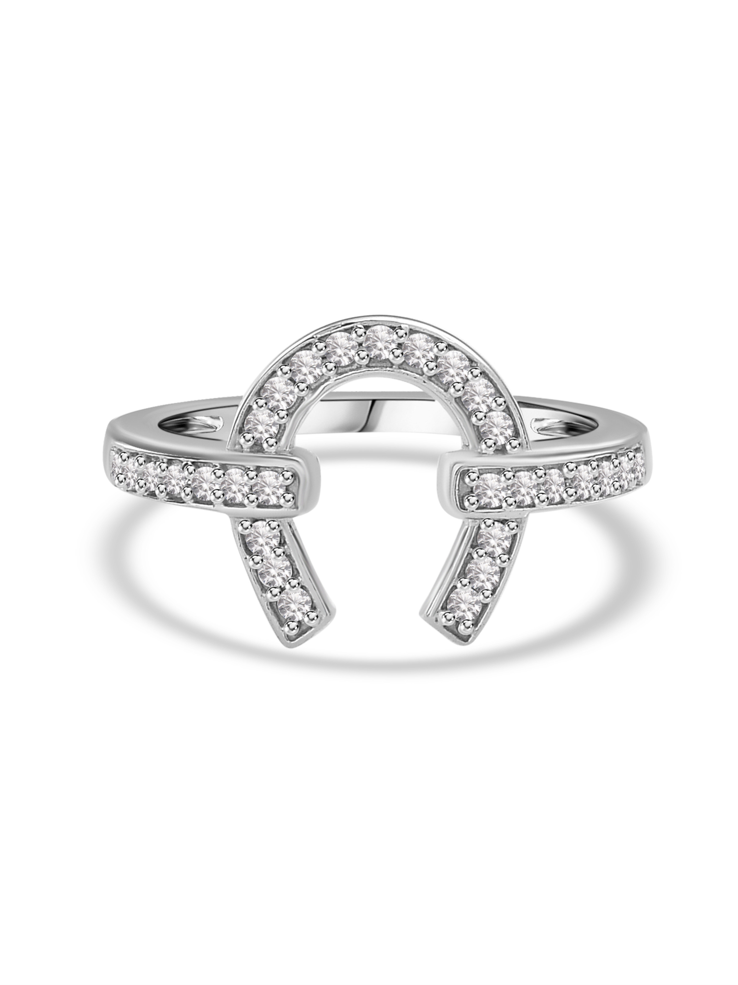 Silver Sophisticated Luck Diamond Ring